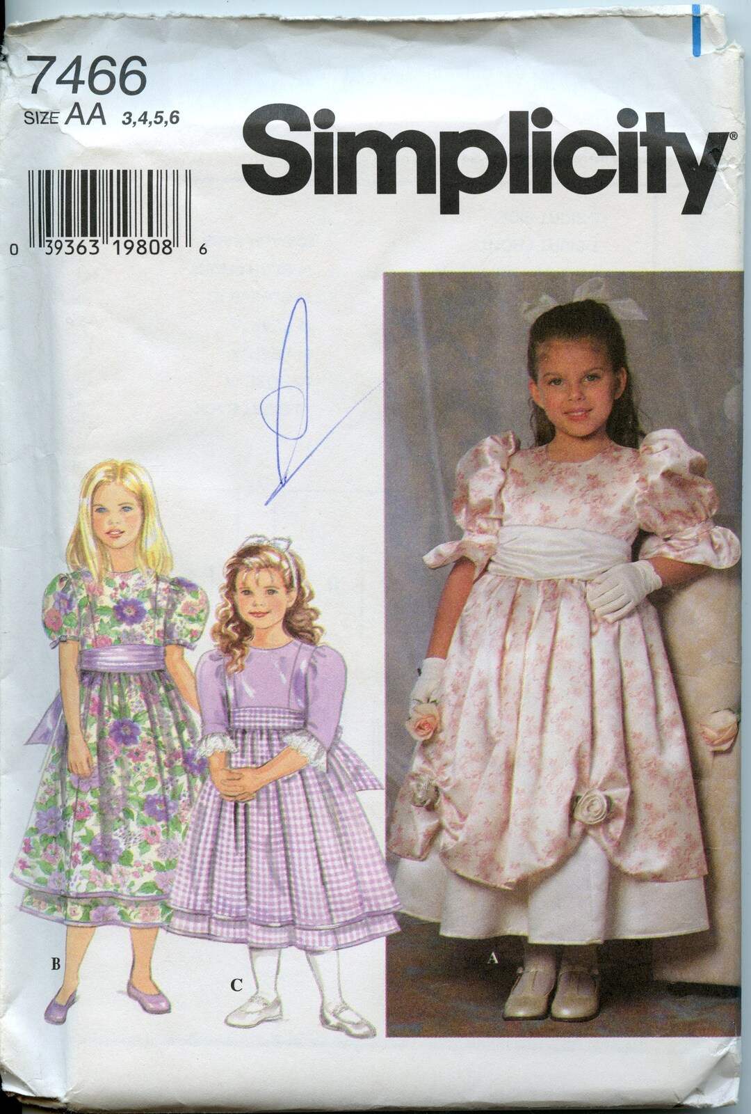 Little Girls Formal Dress Sewing Pattern Bow in the Back, Lined Dress ...