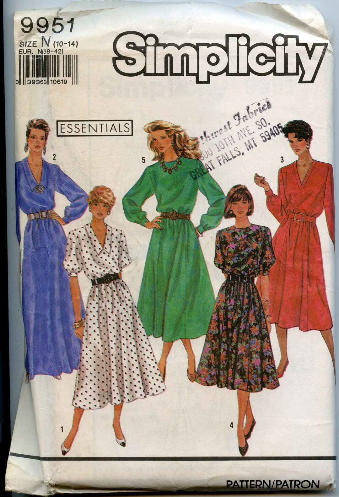 90s Essentials Midi Dress Pattern - Gored Skirt, Elastic Waist, Pockets ...