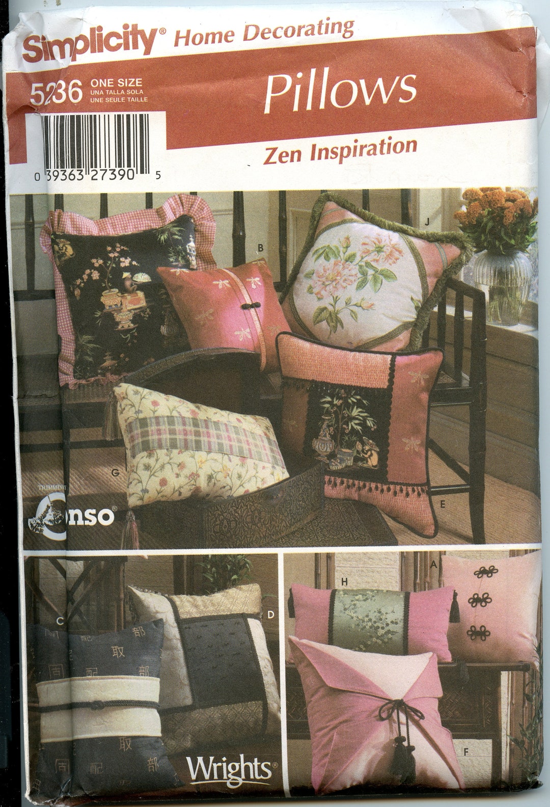 Asian Inspired Zen Pillow Sewing Pattern DIY Pillow Sham - Etsy