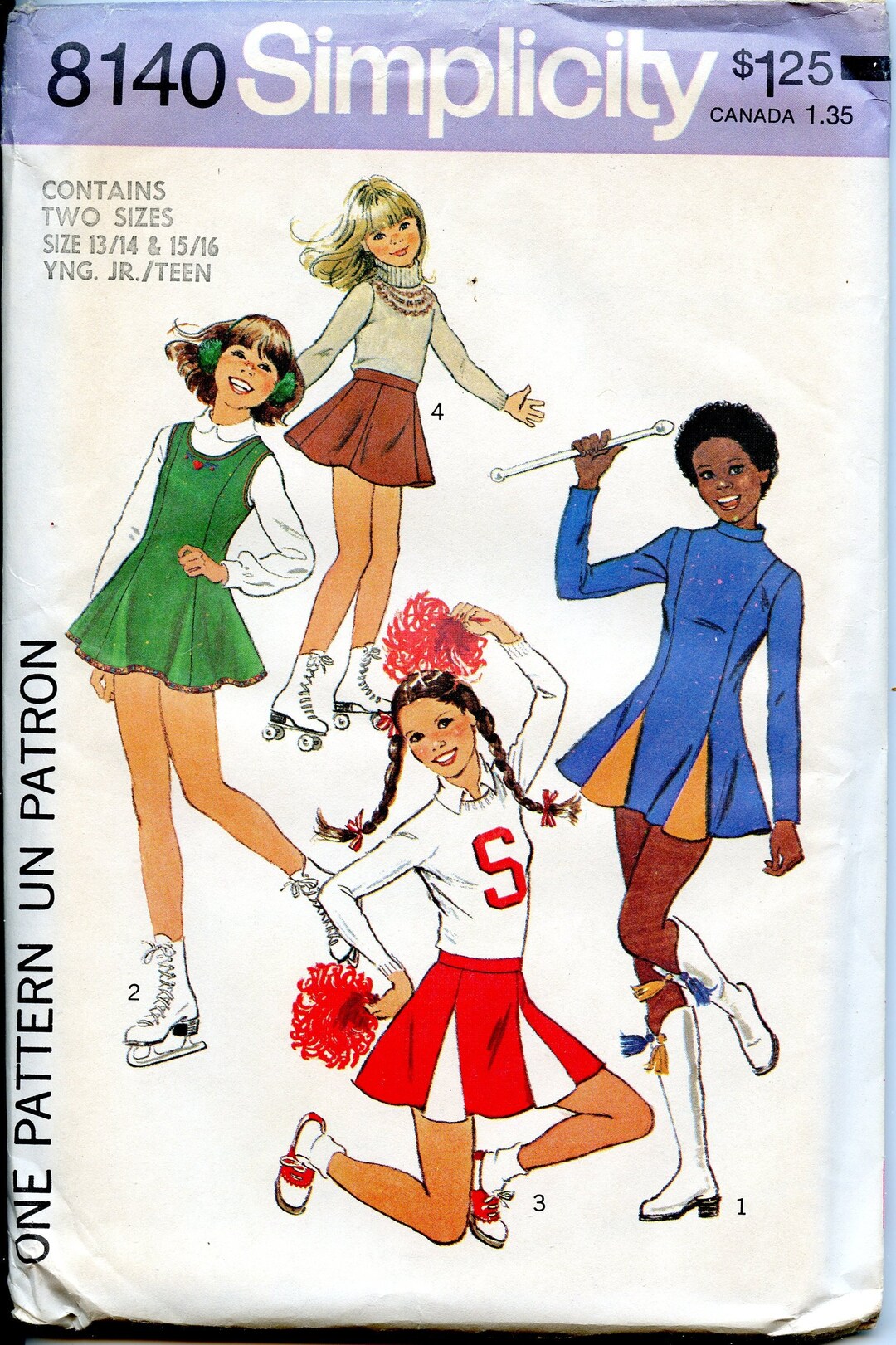 70s Teen Cheerleader Pattern Costume Sewing Pattern Figure Skating ...
