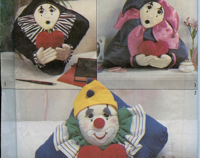 Linda Novick Clown Pillow Sewing Pattern - Harlequin Pillow Pattern ...