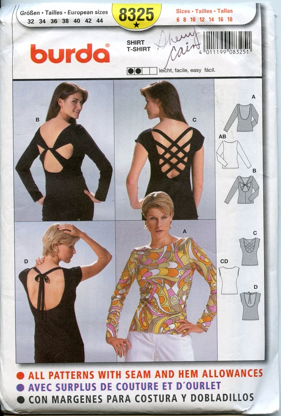 Misses Open Back Top Sewing Pattern Criss Cross Back Lacing - Etsy