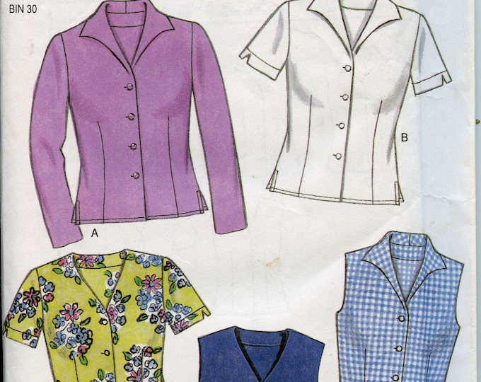 Plus Size Women's Blouse Sewing Pattern Size 18w 20w 22w 24w 26w New ...