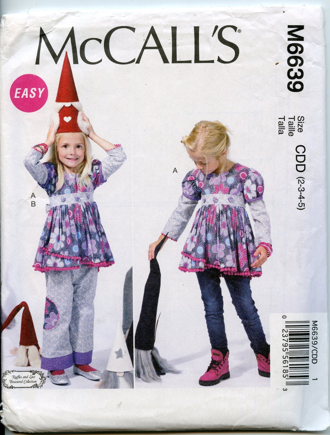 Girls Princess Top and Pants Sewing Pattern Raised Bodice, Wide Band ...