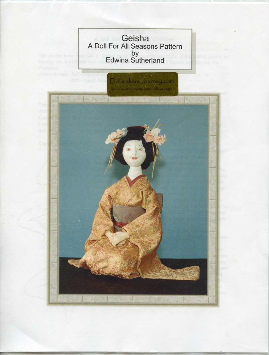 Geisha Cloth Doll Clothes Pattern by Edwina Sutherland Art Cloth Doll ...