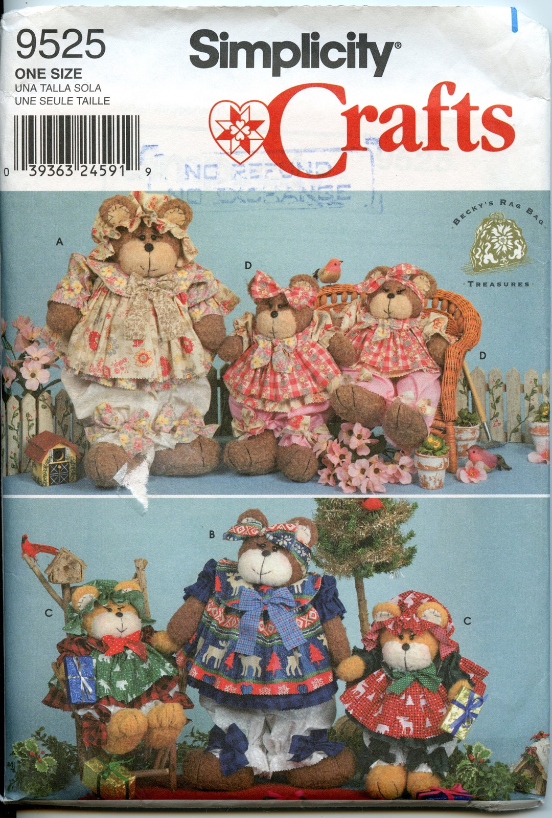 Decorative Bears With Clothes Sewing Patterns Toy Craft Pattern Stuffed Bear Floppy Bear Pattern ...