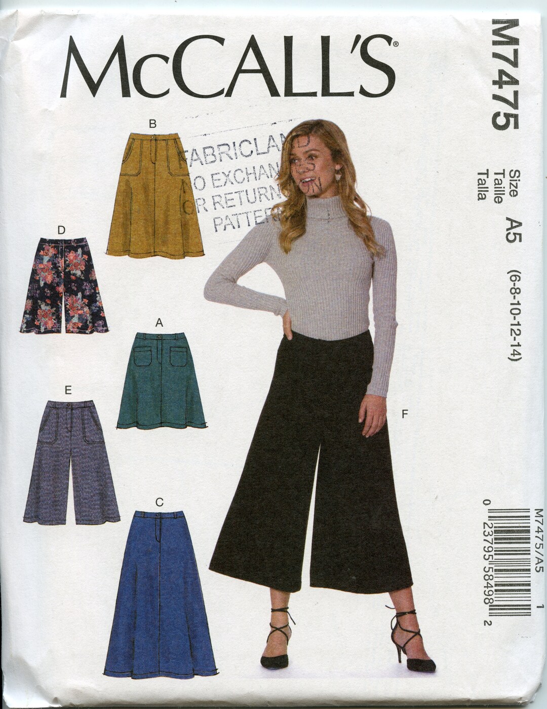 Misses Flared Culottes Sewing Pattern Shorts, Skirts, Wide Leg Shorts ...