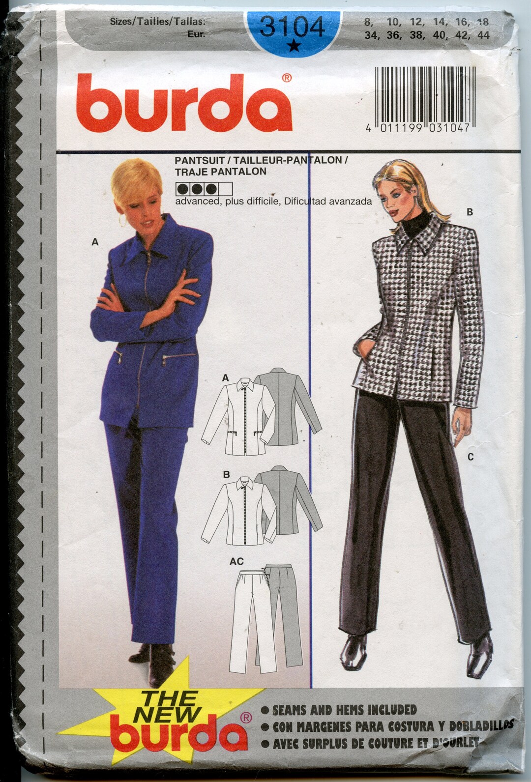 Woman's Plus Size Pantsuit Sewing Pattern Advanced Pant - Etsy
