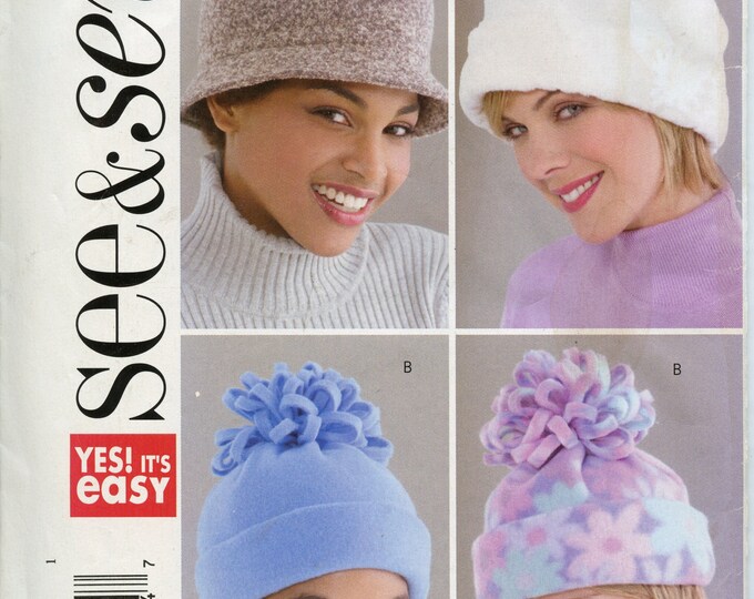 Easy Y2K Hats Sewing Pattern Bucket Hat Pattern, Pillbox Hat Pattern ...