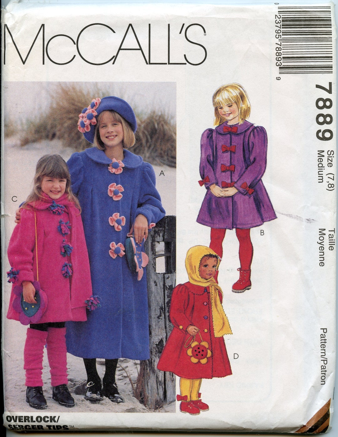 Girls Fall Winter Coat Sewing Pattern Retro Style Coat - Etsy