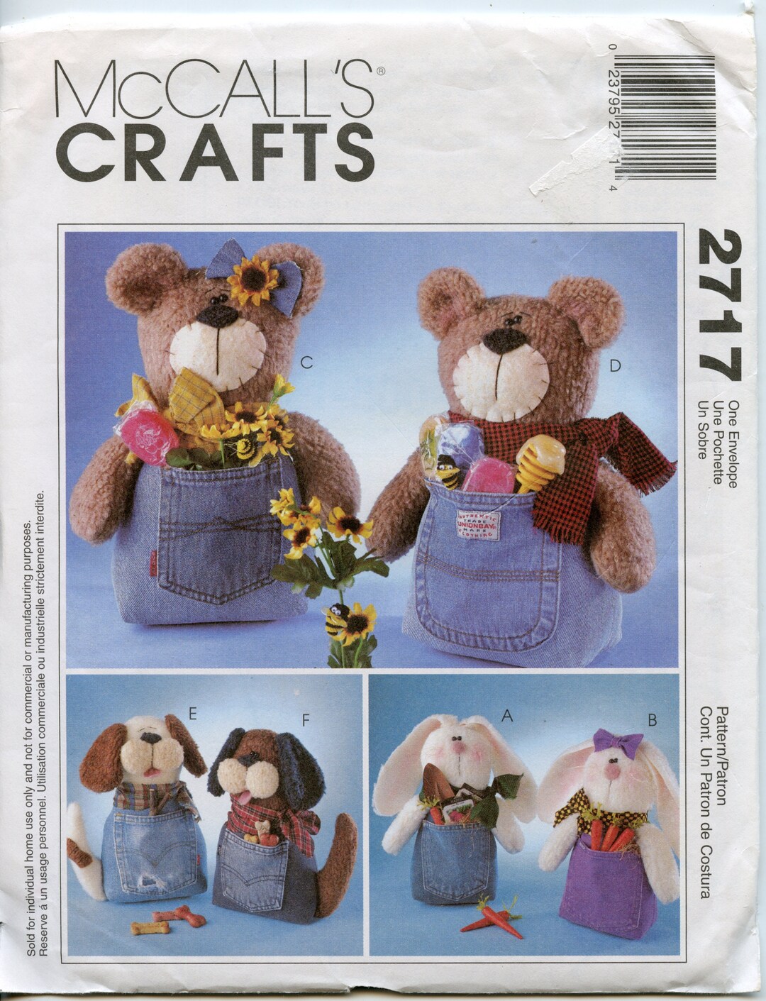 Jeanie Babies Sewing Pattern Bean Bag Toy Pattern Mccalls 2717 UNCUT - Etsy