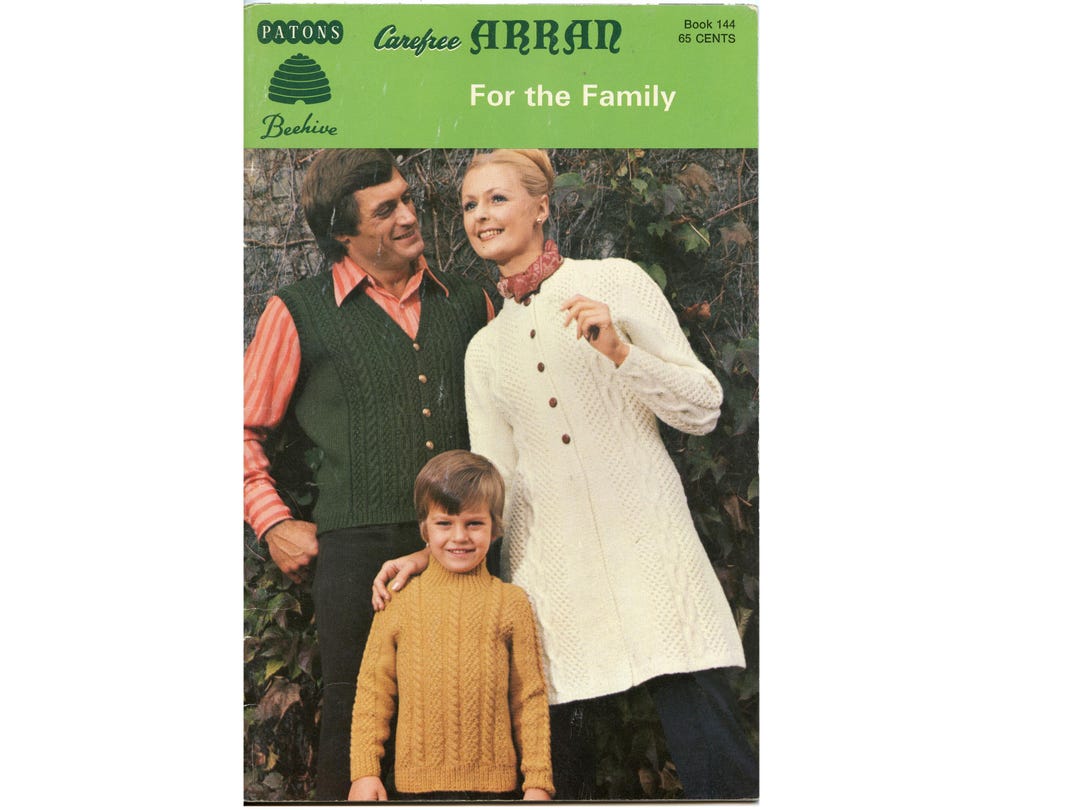 70s Carefree Arran for the Family Knitting Pattern Booklet Aran ...