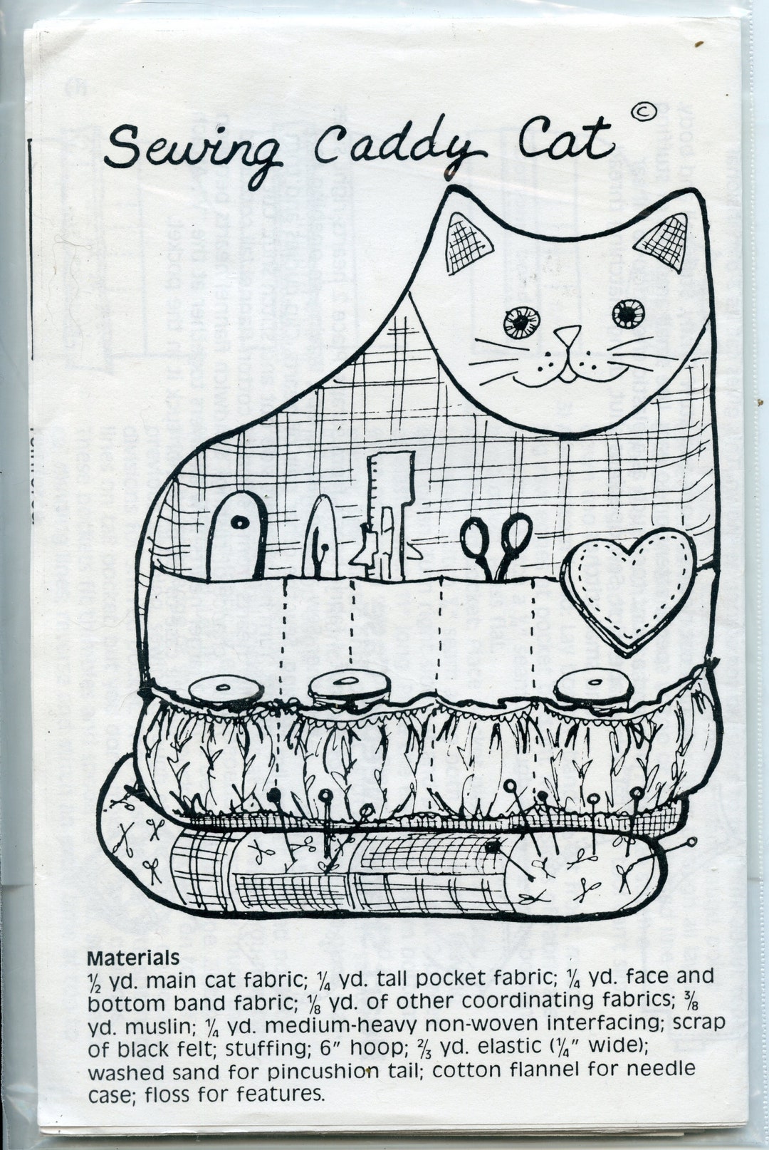 Sewing Caddy Cat Sewing Pattern Sewing Accessories UNCUT - Etsy
