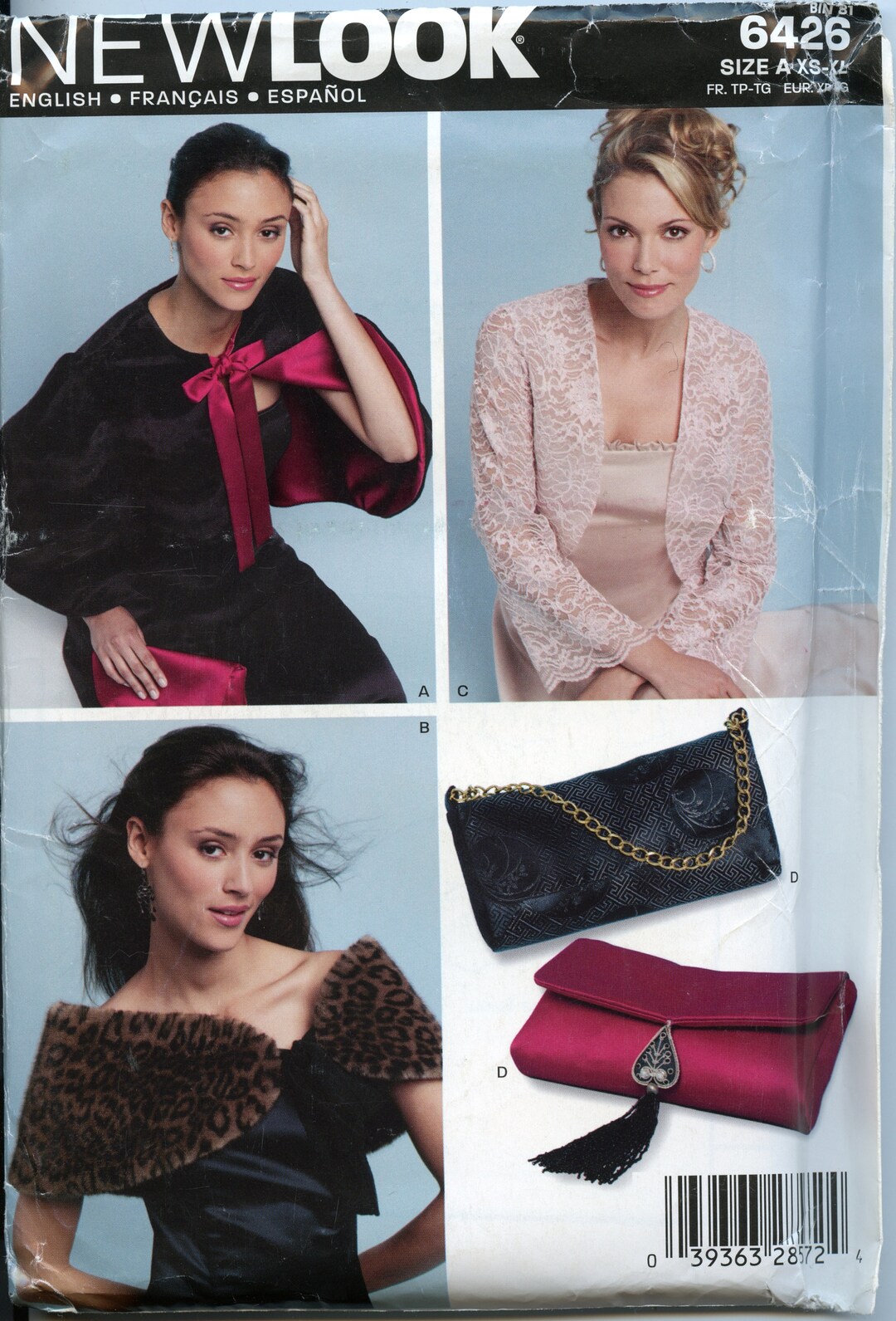 Formal Accessories Sewing Pattern Formal Shrug Pattern, Clutch Pattern ...