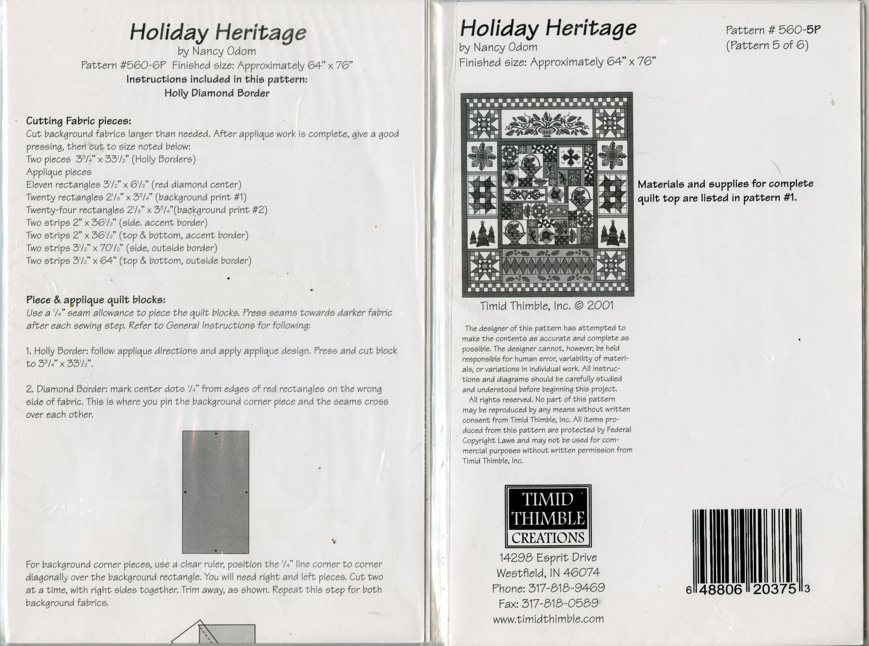 Holiday Heritage Full Quilting Pattern Series by Nancy Odom - Etsy