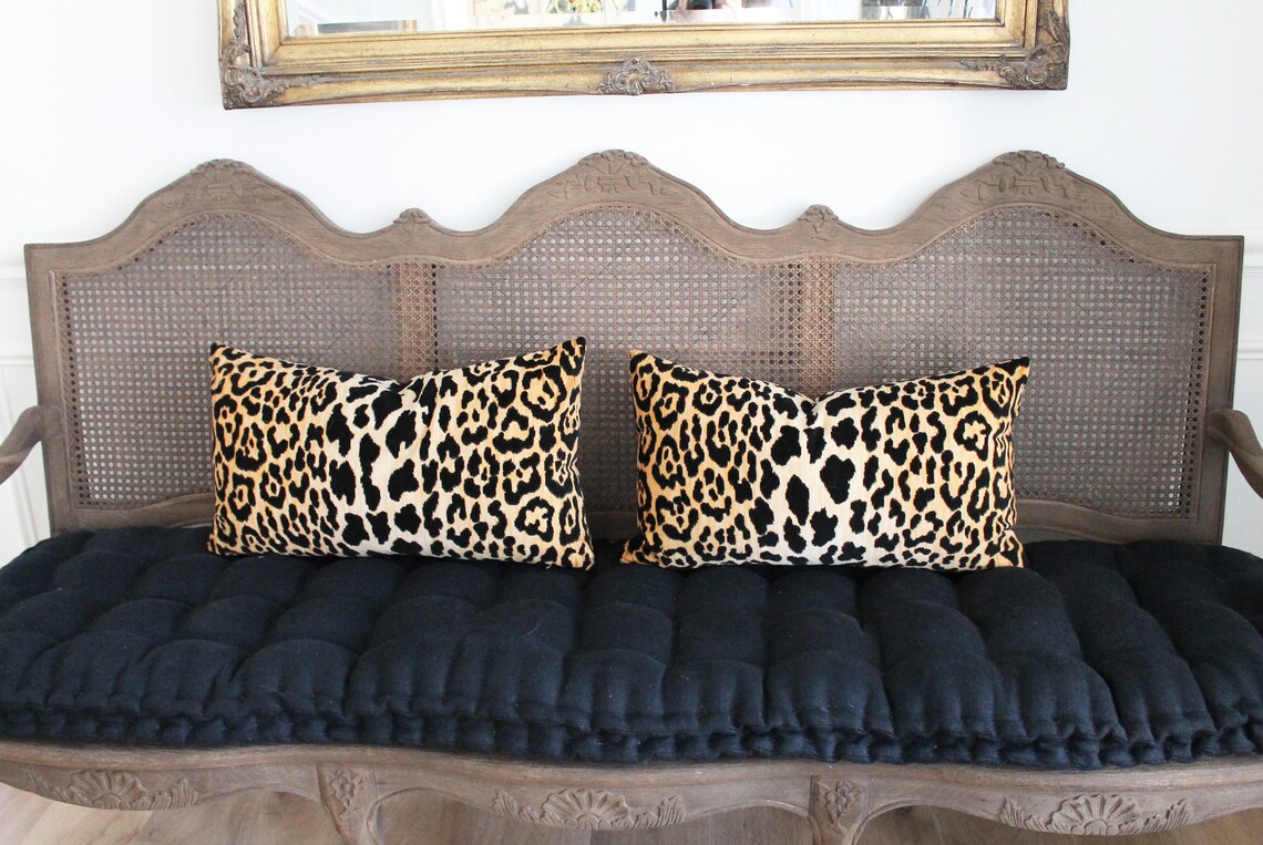 Leopard Velvet Black Throw Pillow Cover with Zipper | Etsy