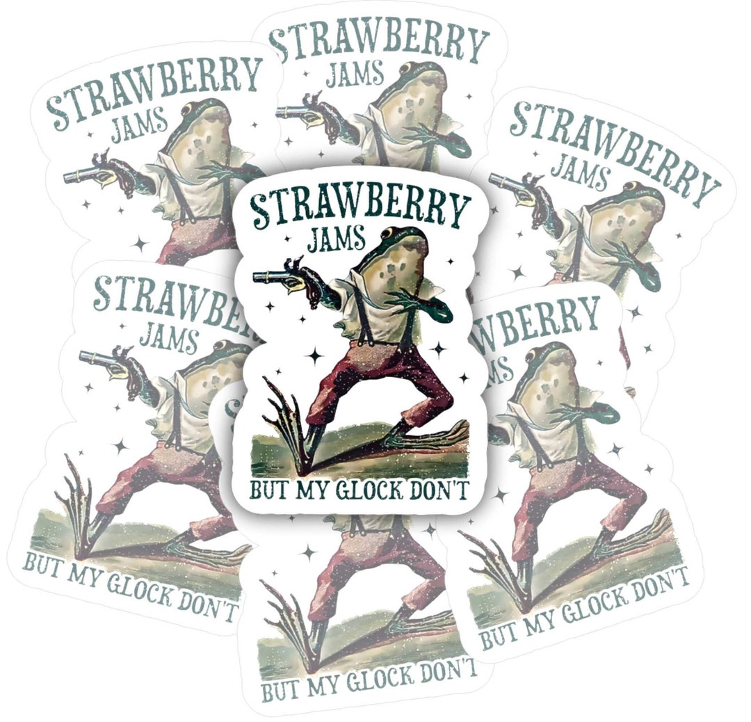 Strawberry Jams but My Glock Don't | Matte Vinyl Sticker | Water Bottle ...