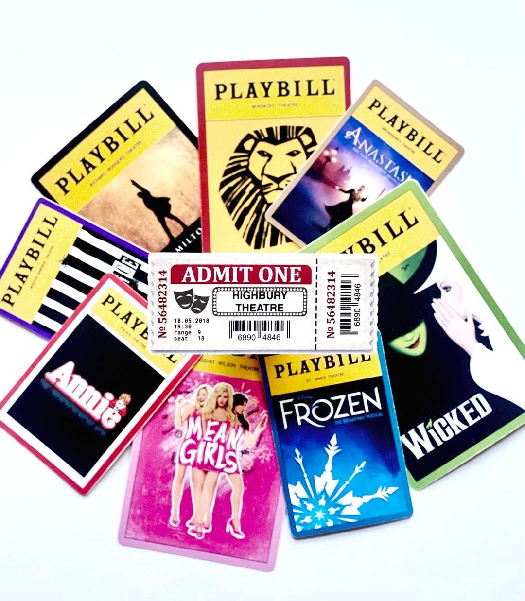 Theater Playbill Vinyl Sticker Pack Broadway Water Bottle, Car, Laptop ...