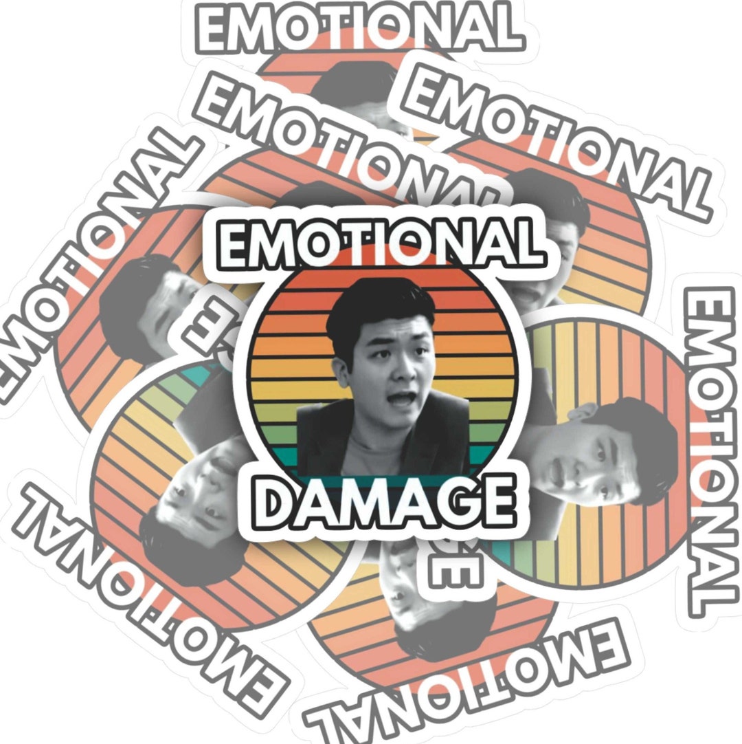 EMOTIONAL DAMAGE | Vinyl Sticker | Meme | Water Bottle, Laptop ...