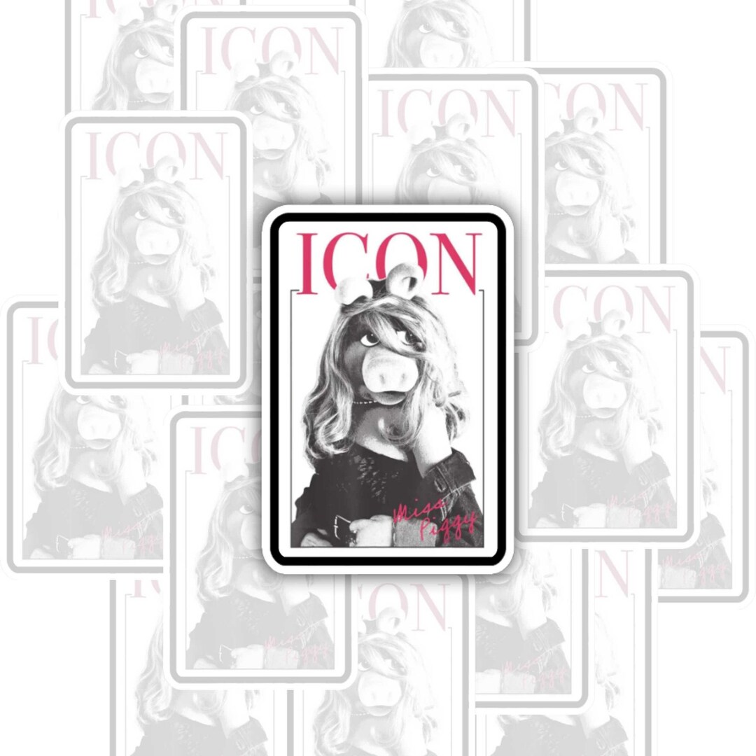Icon Miss Piggy | Glossy Vinyl Sticker | Kermit | Water Bottle, Laptop ...