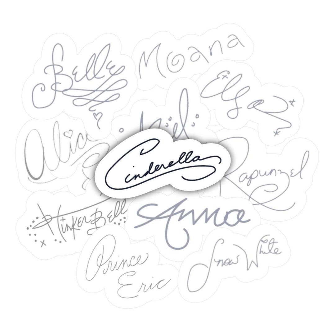 Disney Princess & Prince Signatures | Disney | Vinyl Sticker Pack ...