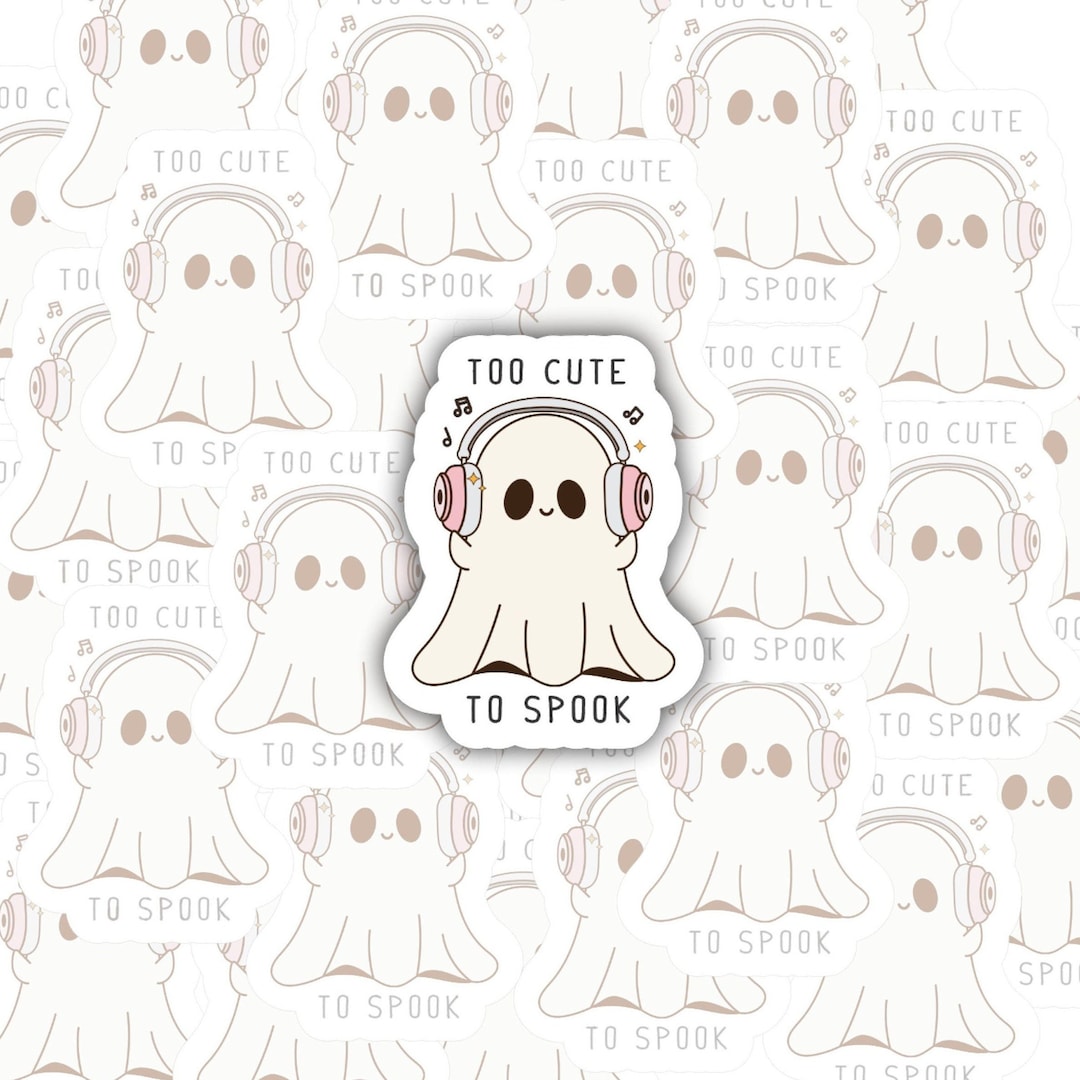 Too Cute to Spook | Cute Ghost | Sparkle Holographic Sticker | Water ...