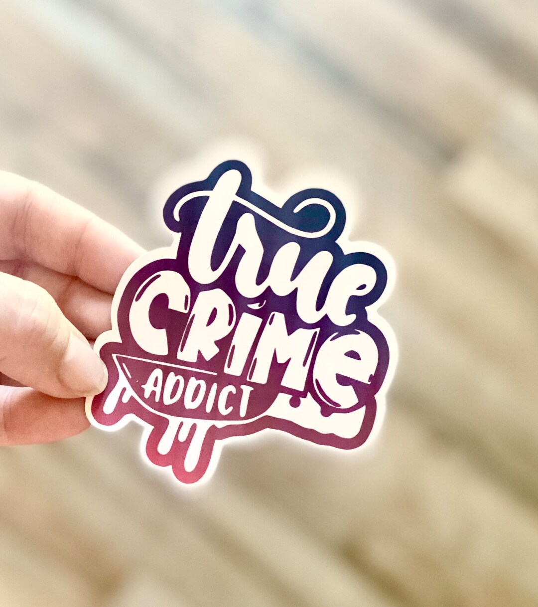 True Crime Addict Vinyl Sticker Crime Shows Water - Etsy
