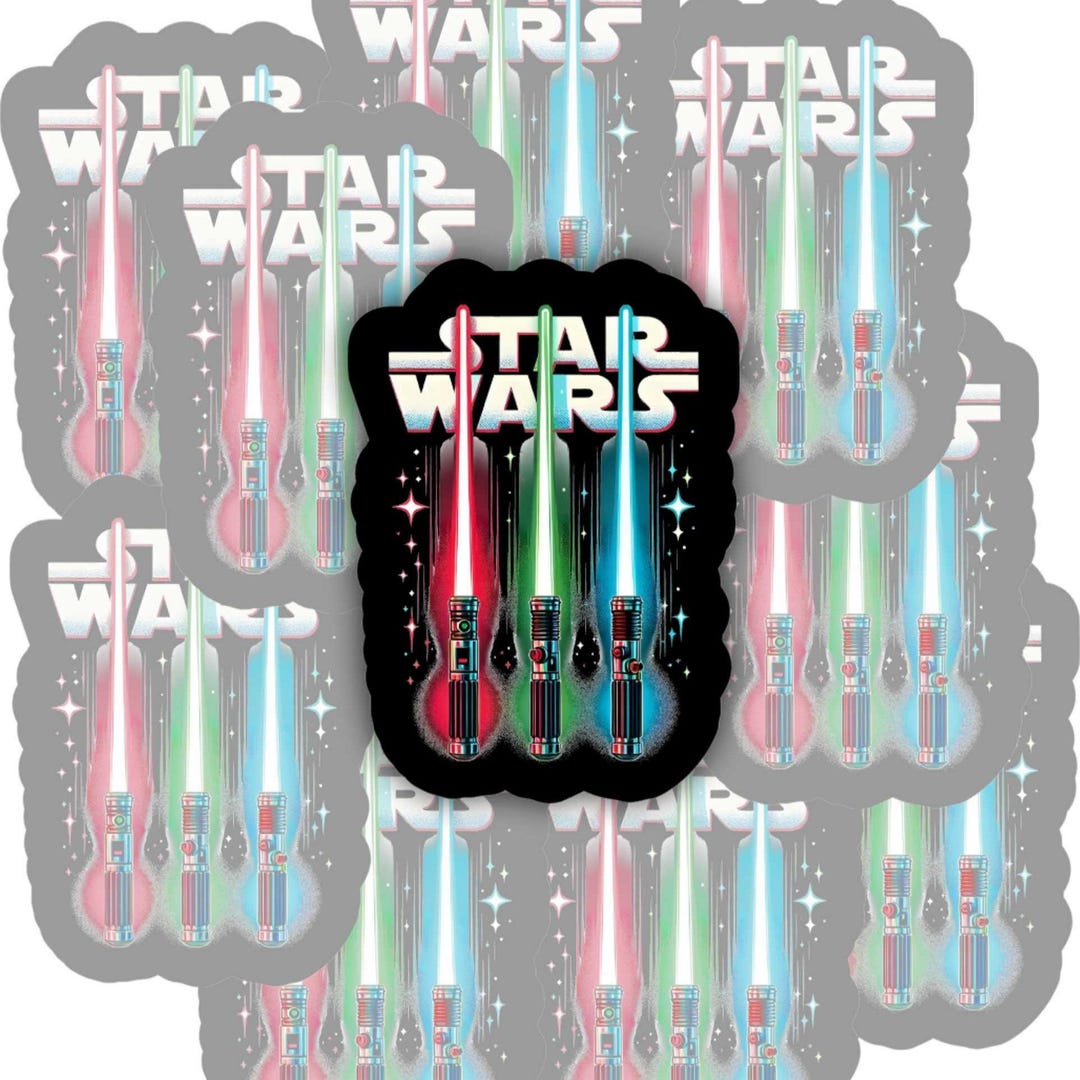 Star Wars | Light Sabers | Matte Vinyl Sticker | Jedi | Water Bottle ...