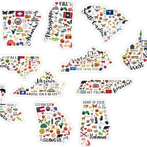 States | Vinyl Sticker | Florida | Texas | Water Bottle, Laptop ...