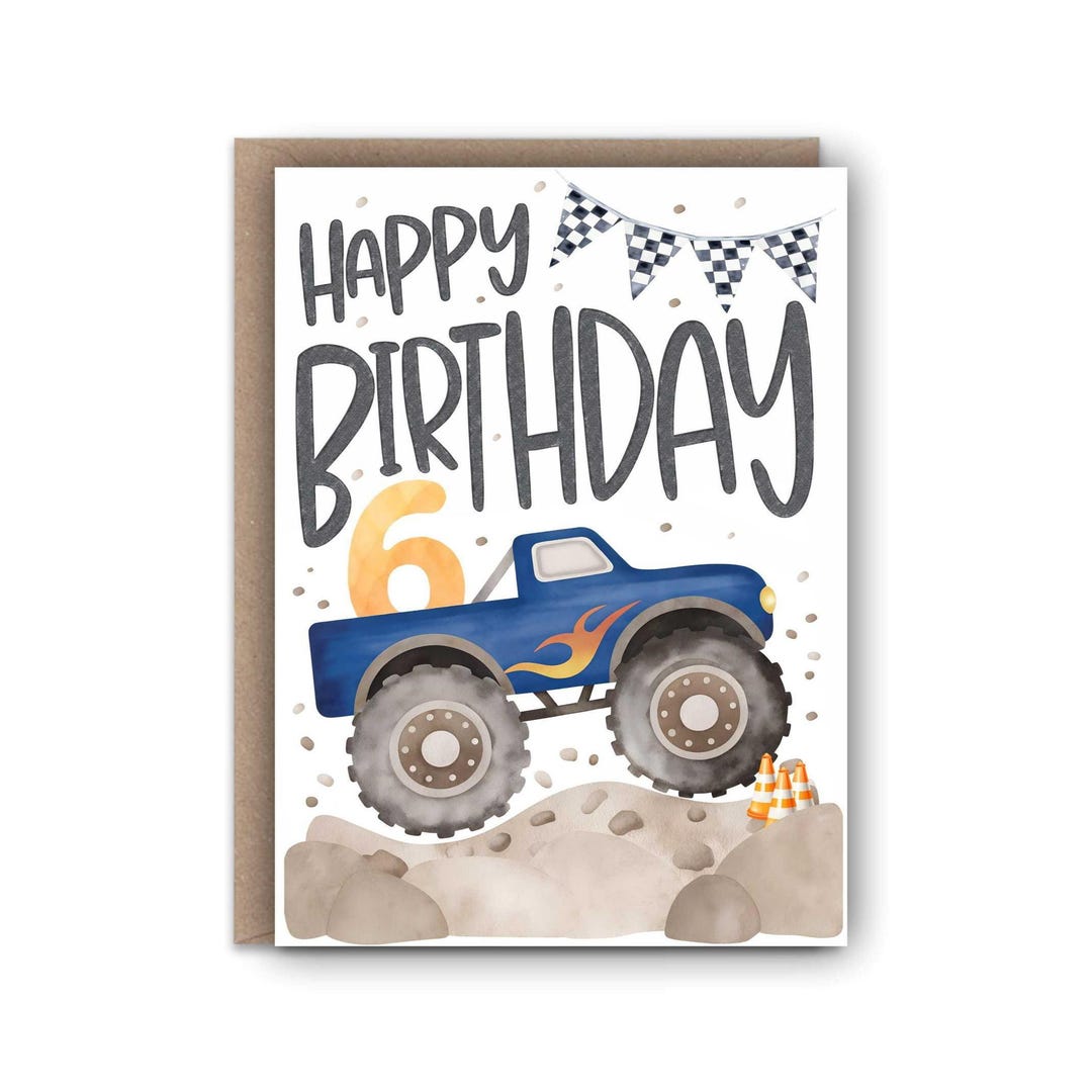 Happy Birthday | Monster Truck | Happy Birthday | Birthday | Kid Card ...