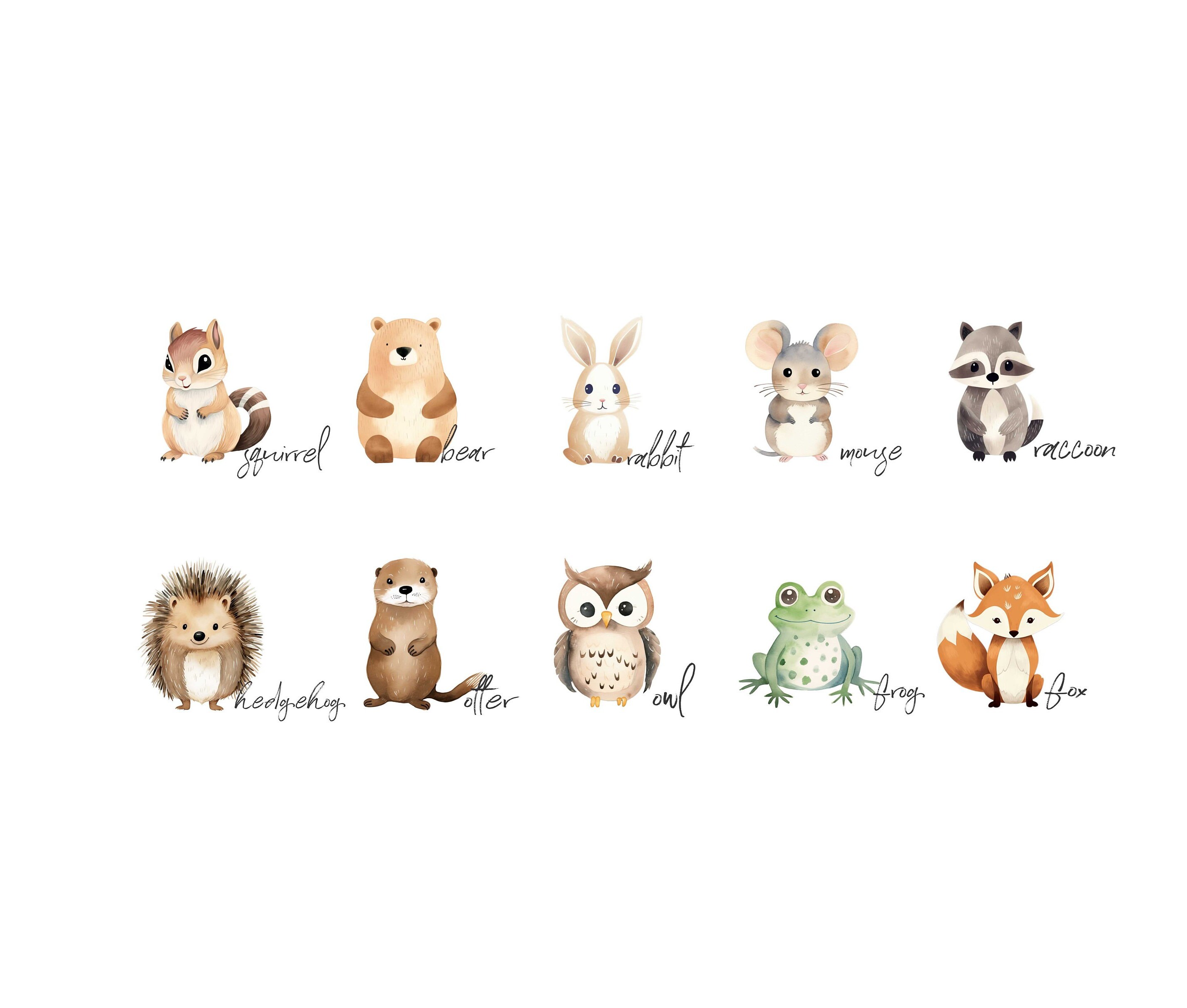 Woodland Animal | Name Sticker | Personalized | Vinyl Sticker | Water ...