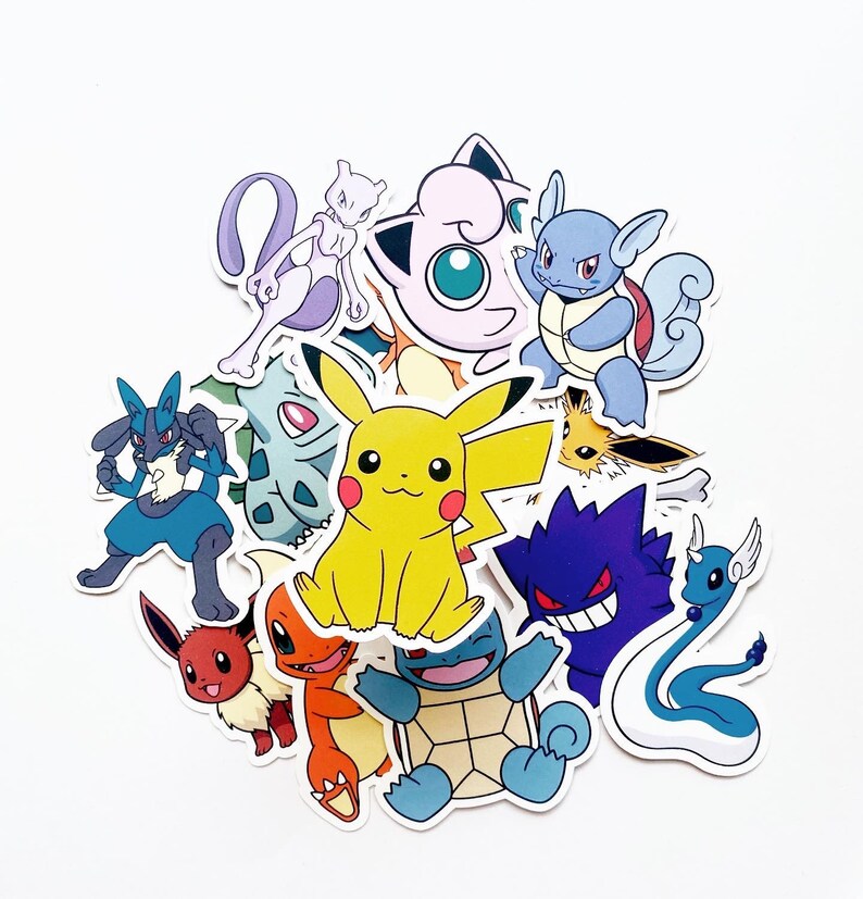 Pokémon Vinyl Sticker Pack Pikachu Water Bottle Car - Etsy