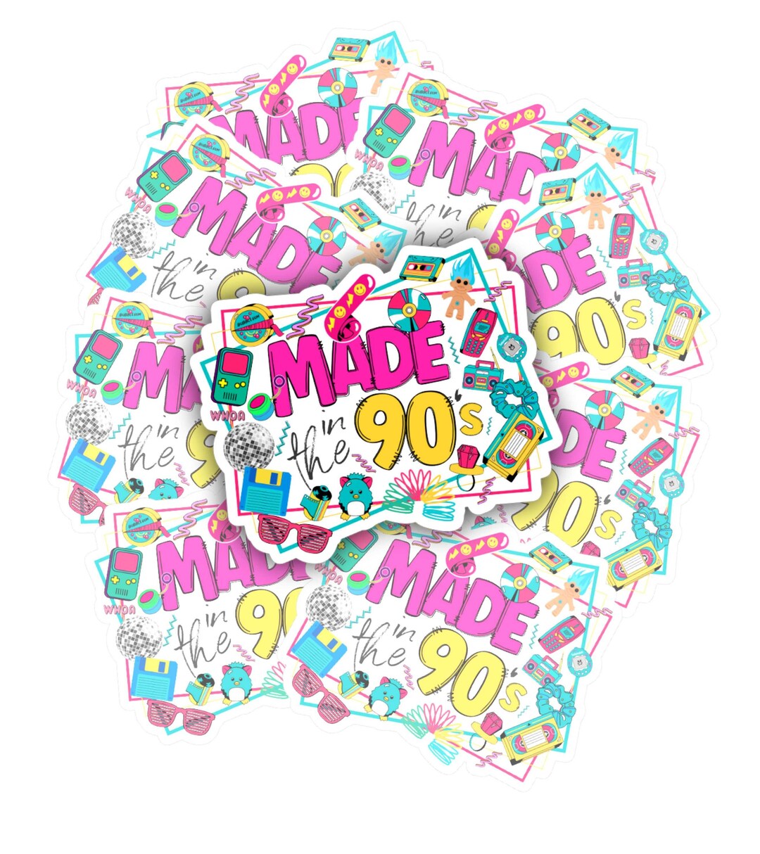Made in the 90's | Vinyl Sticker | Retro | Water Bottle, Laptop ...
