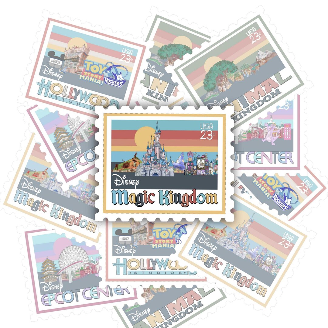 WDW Theme Parks | 4 Vinyl Sticker Pack | Disney | Water Bottle, Laptop ...