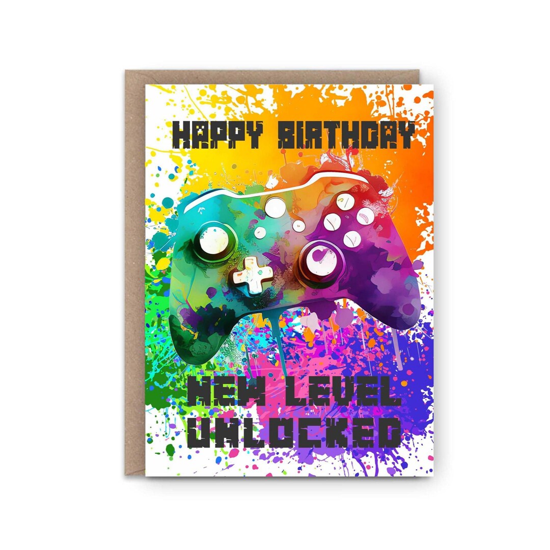 New Level Unlocked | Happy Birthday | Gamer | Birthday Card ...