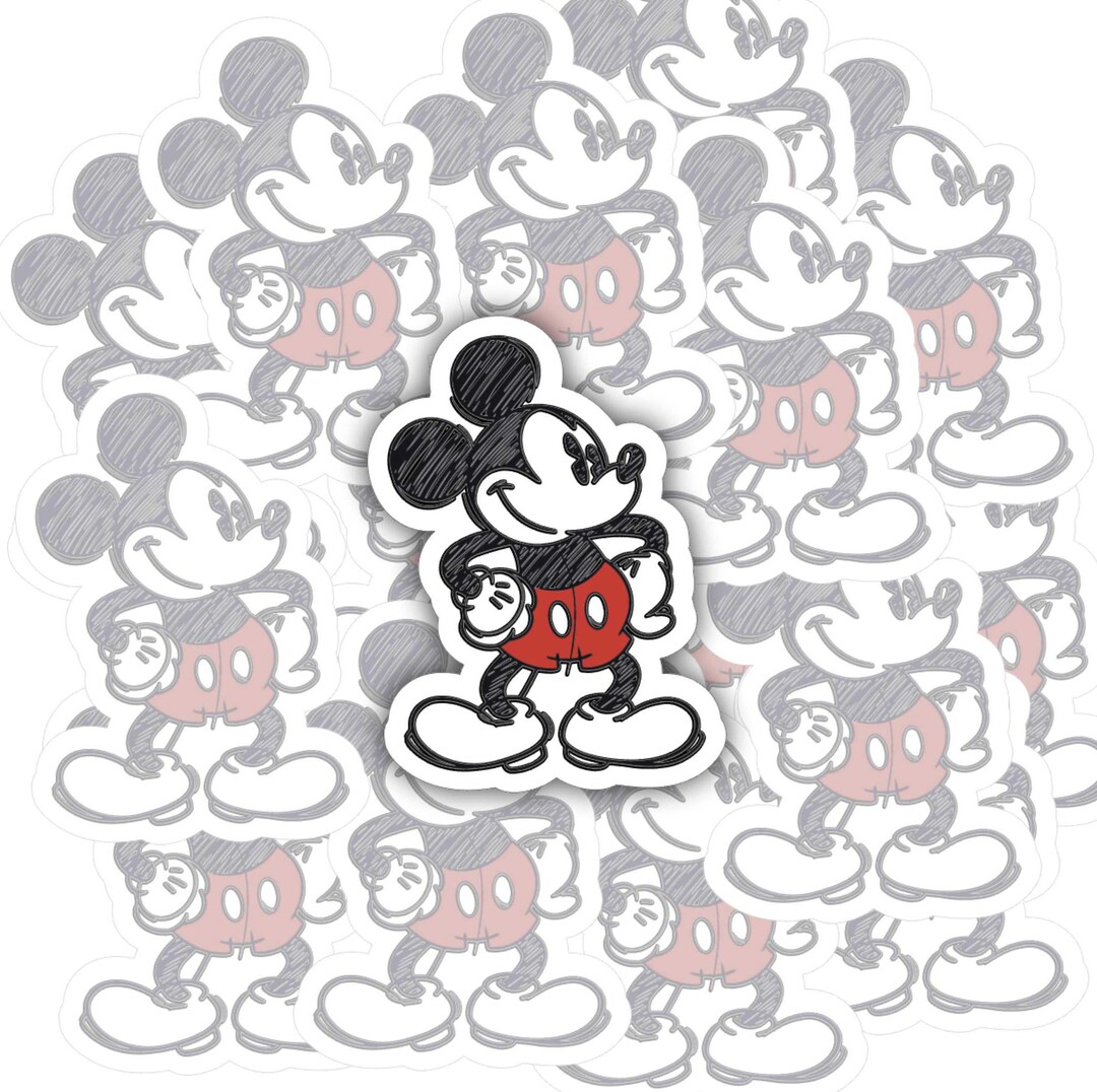 Mickey Mouse | Disney | Glossy Vinyl Sticker | Water Bottle, Laptop ...