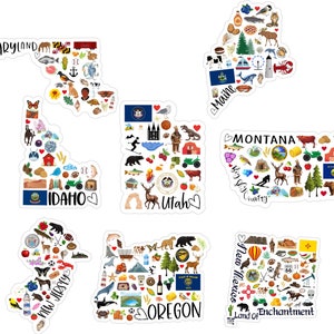 States | Vinyl Sticker | Florida | Texas | Water Bottle, Laptop ...