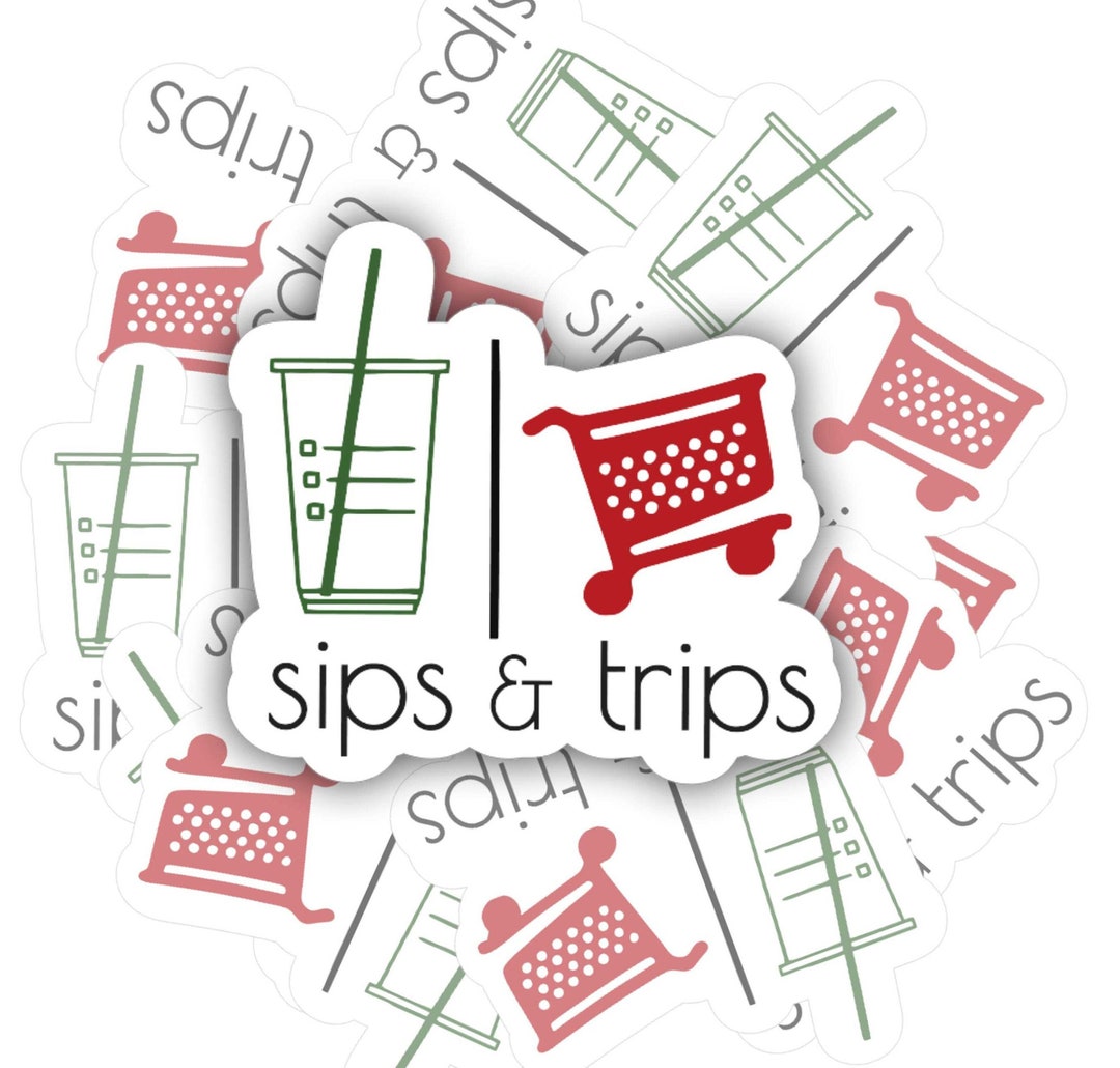 Sips and Trips | Vinyl Sticker | Target | Coffee |water Bottle, Laptop ...