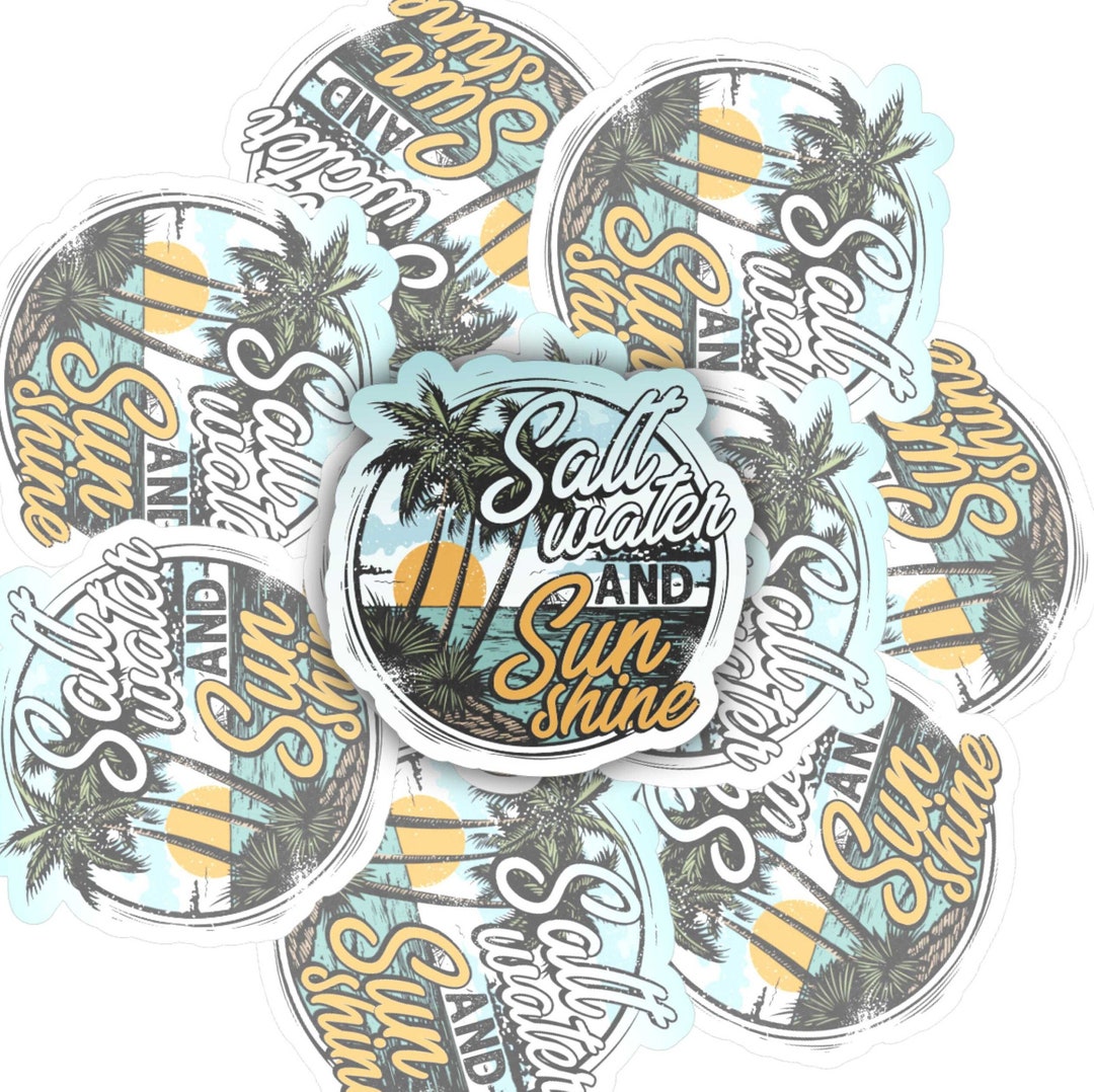 Salt Water and Sun Shine | Beach Life | Vinyl Sticker | Water Bottle ...