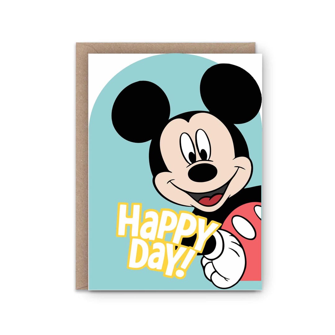 Happy Day | Mickey Mouse | Birthday Card | Encouragement | Blank Cards ...