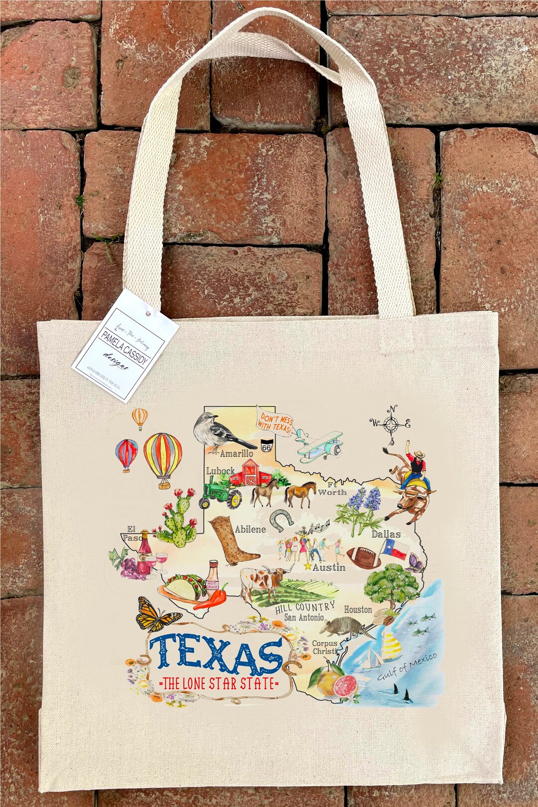 Texas State Map Icon Large Canvas Tote Bag - Etsy