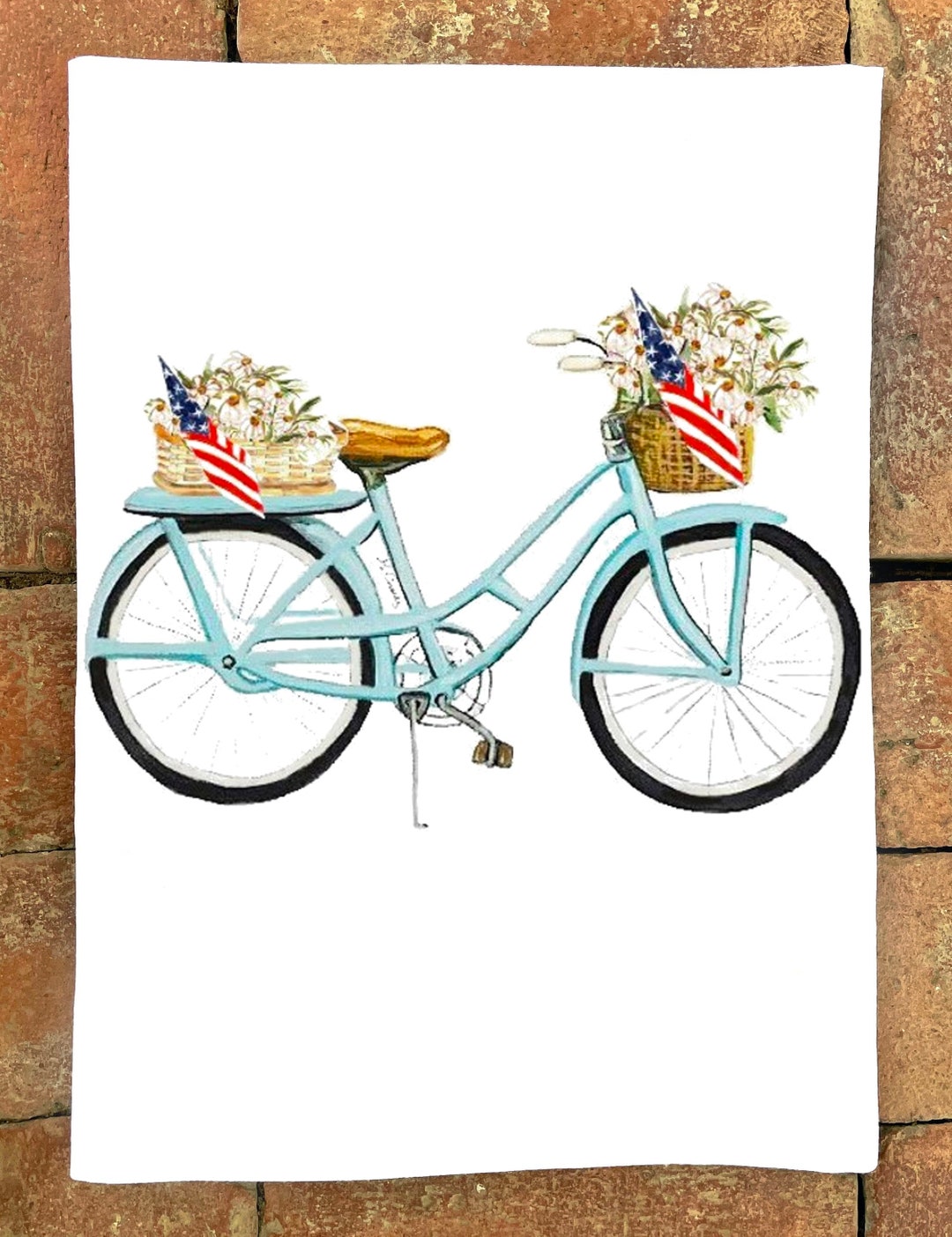 Patriotic Bicycle #8067 Flour Sack Kitchen Towel - Etsy