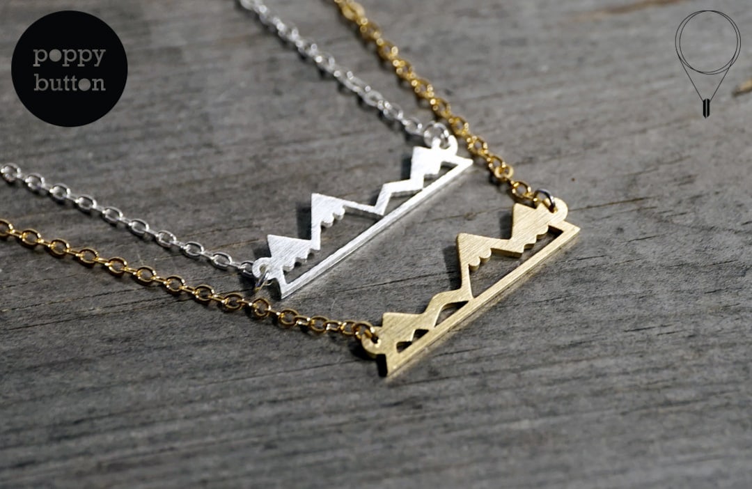 Berg Halskette, Berg Halskette Sterling Silber, Silber Berg Halskette ...