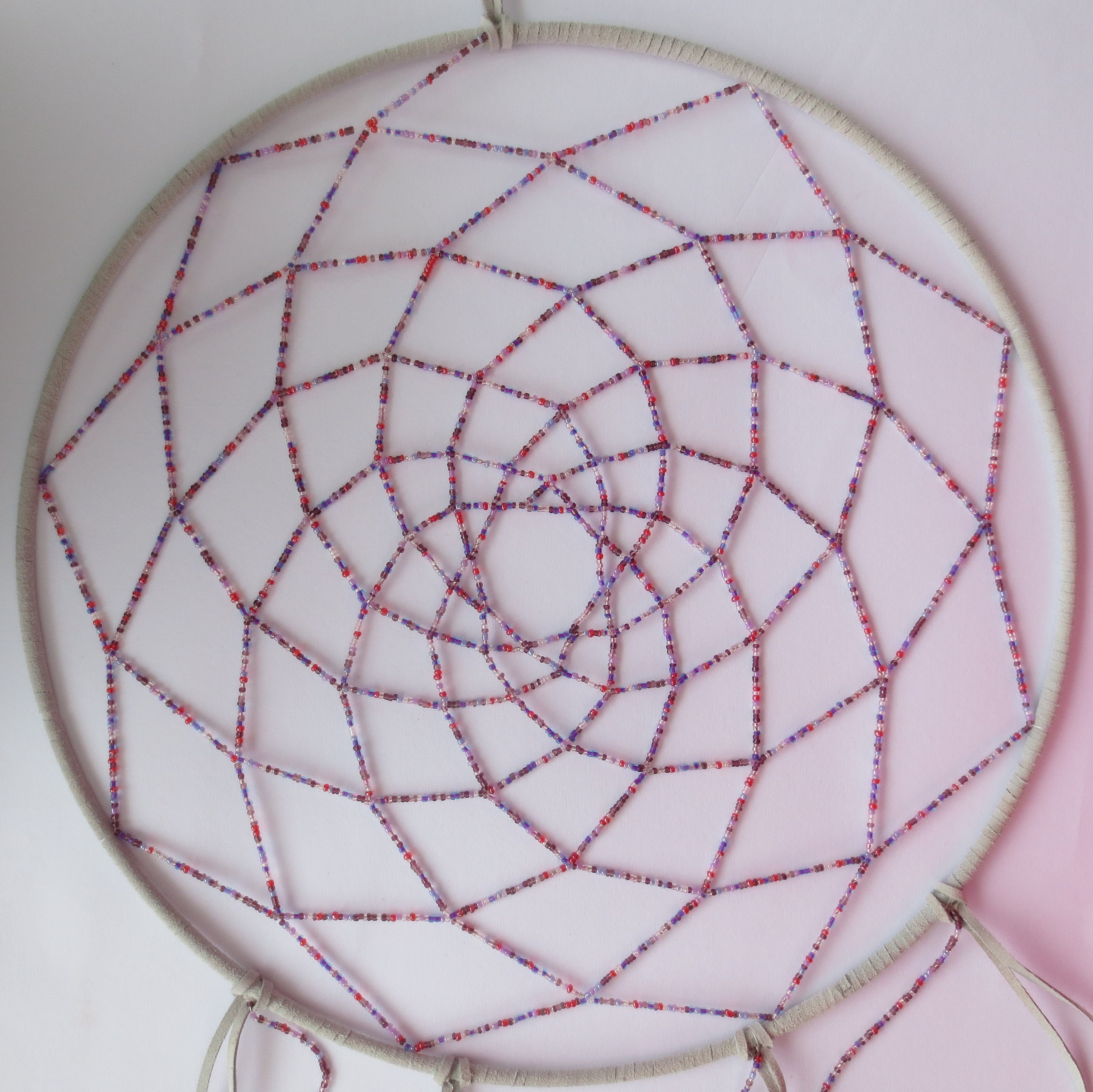 Beaded Dream Catcher 14 Inch With Glass Seed Beads Suede - Etsy