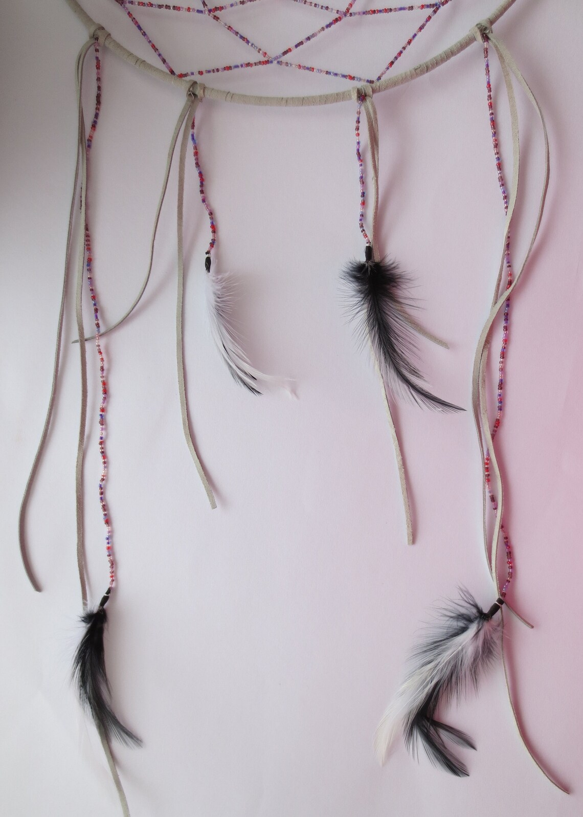 Beaded Dream Catcher 14 Inch With Glass Seed Beads Suede - Etsy