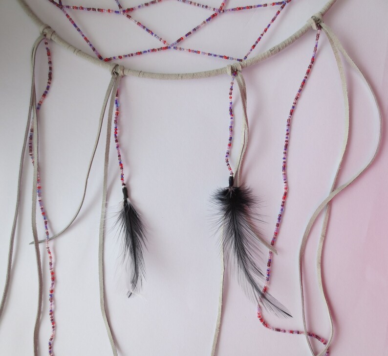 Beaded Dream Catcher 14 Inch With Glass Seed Beads Suede - Etsy
