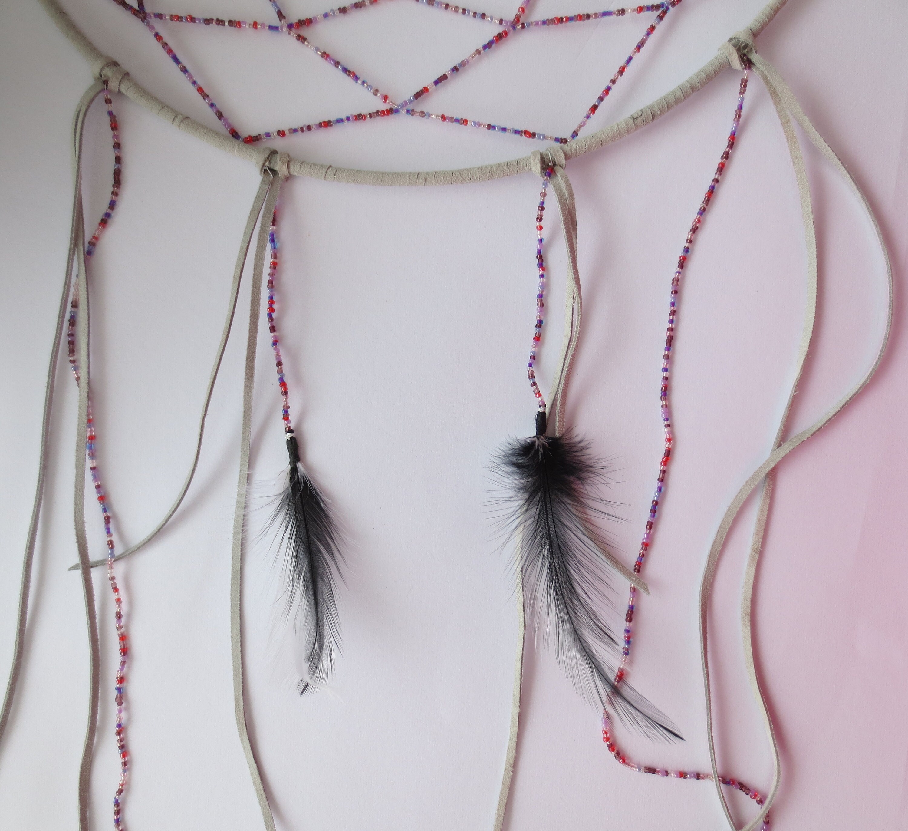 Beaded Dream Catcher 14 Inch With Glass Seed Beads Suede - Etsy
