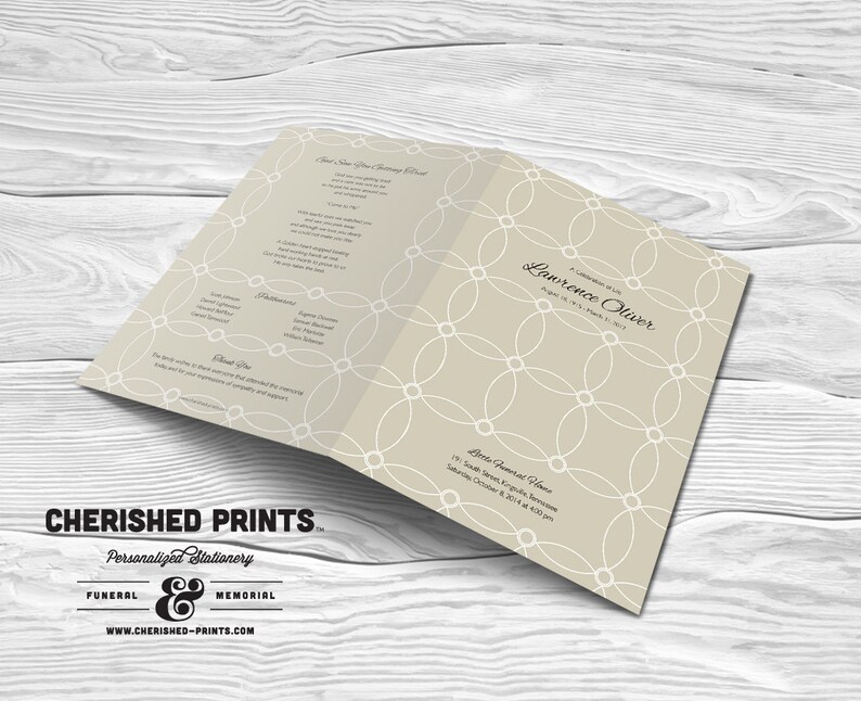Interlocking Circles Modern Funeral Program Funeral Folder - Etsy