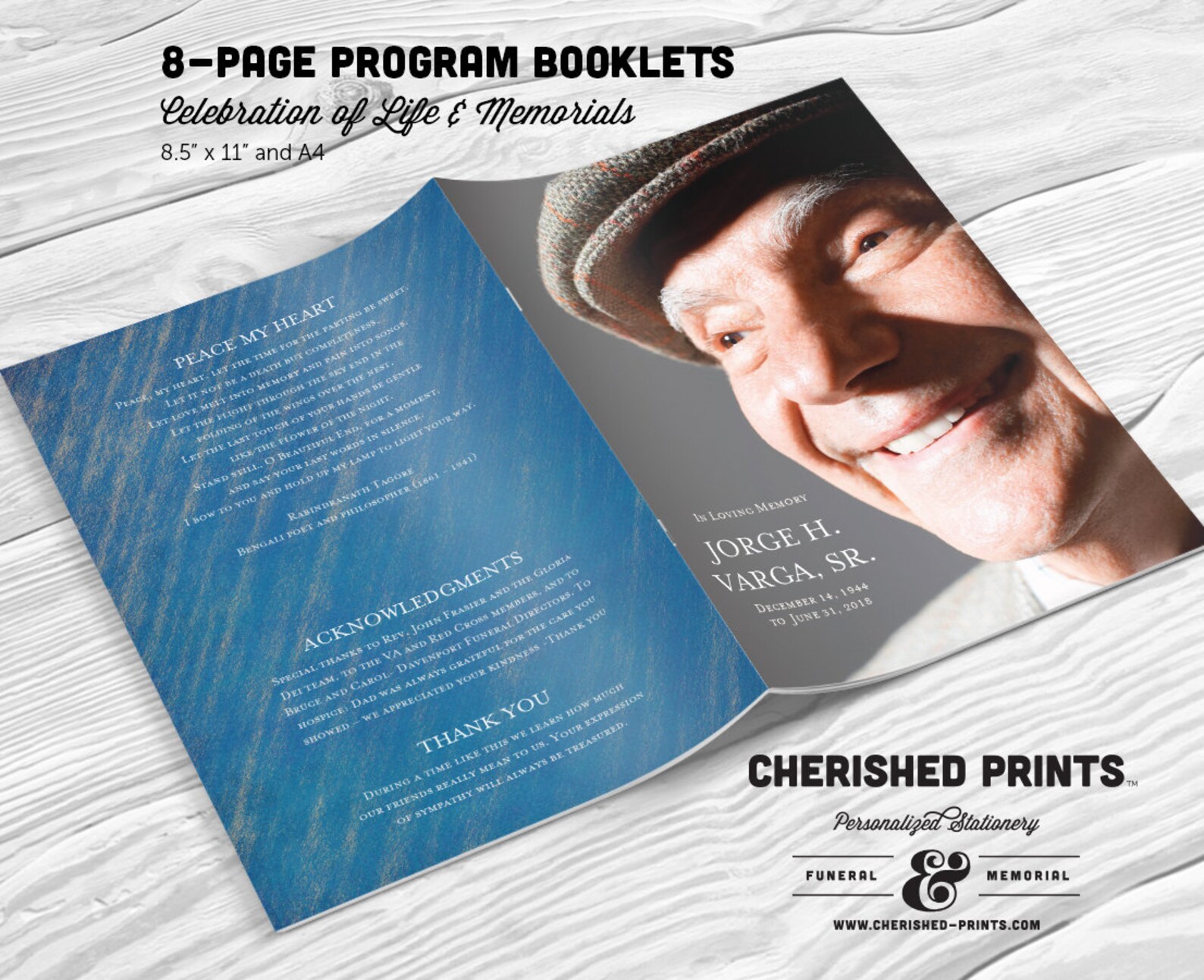 Modern Blue Striped Texture Multi-page Funeral Booklet - Etsy