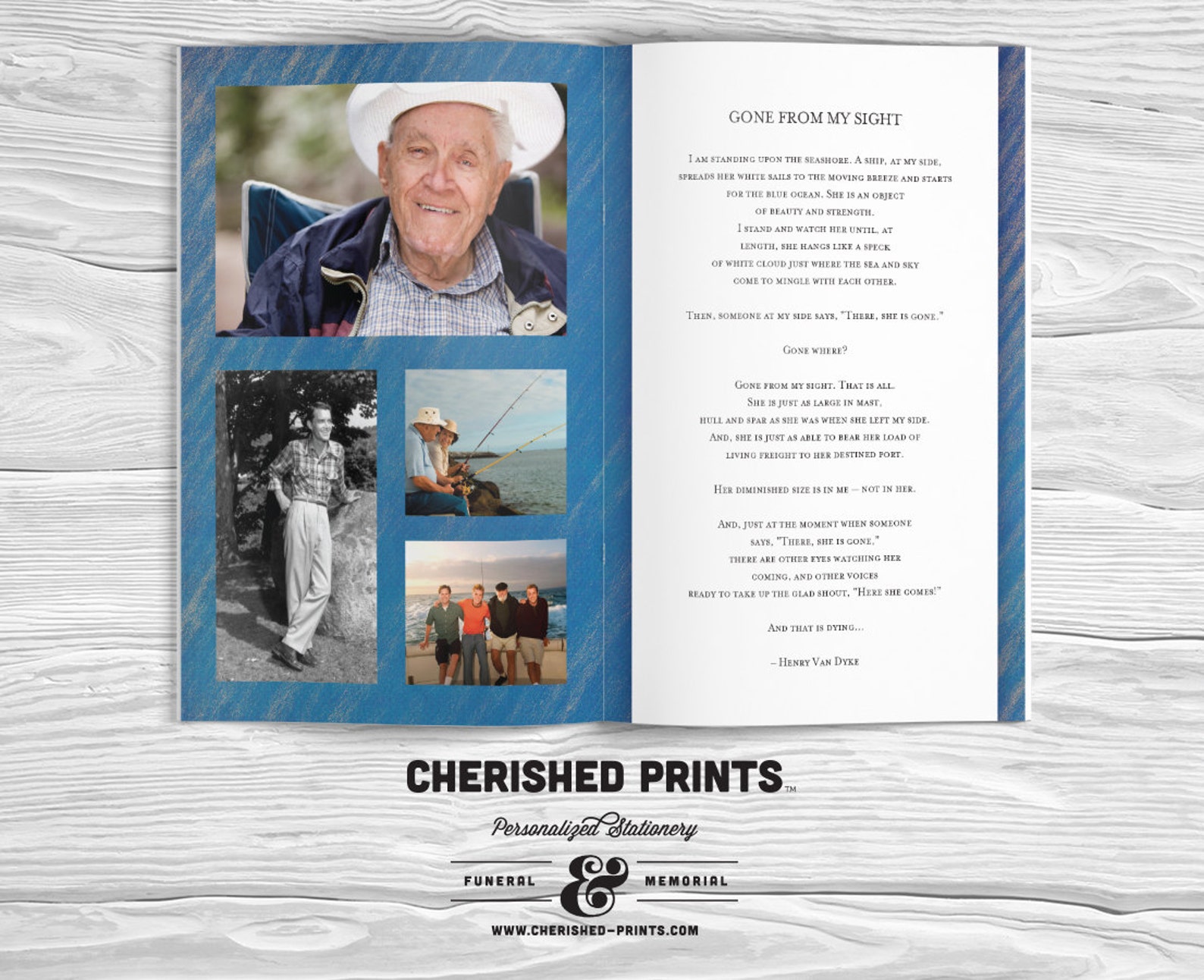 Modern Blue Striped Texture Multi-page Funeral Booklet - Etsy